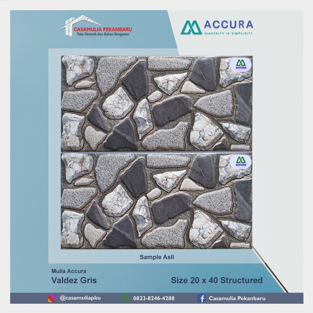 Jual Keramik Dinding Kasar Mulia Accura 20x40 Valdez Gris KW 1 | Shopee Indonesia