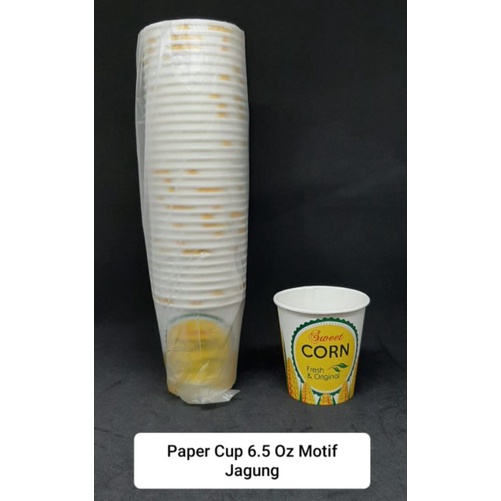 Jual Paper Cup 6.5 Oz motif Jagung ( 50 pc ) | Shopee Indonesia