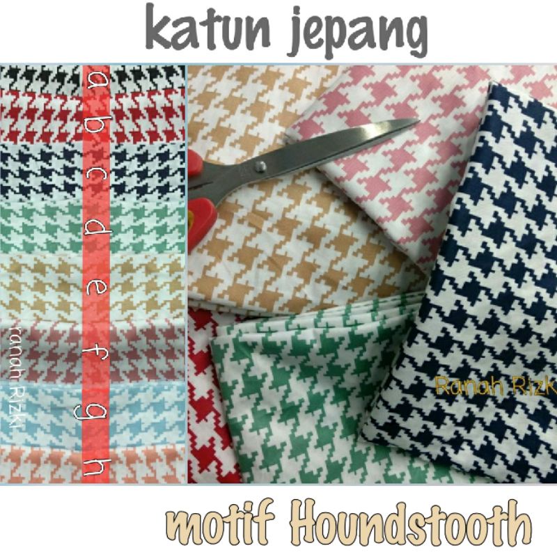 Jual kain katun jepang motif houndstooth km403 / japan design | Shopee ...