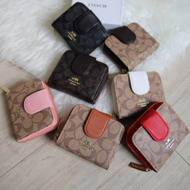 DOMPET COACH WALLET MINI SIGNATURE ZIP | Shopee Indonesia