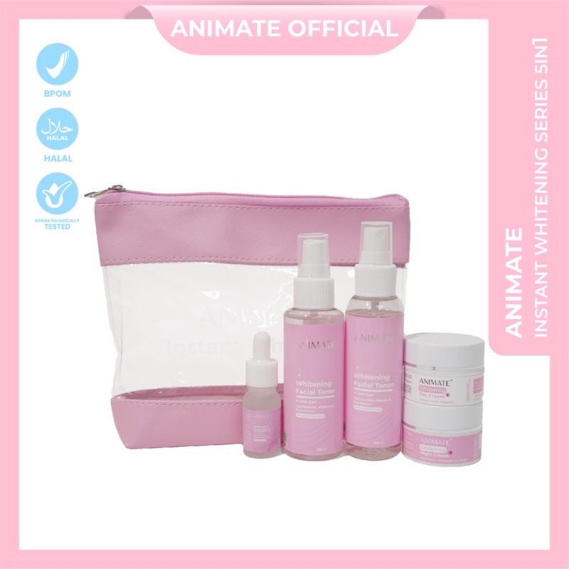 Jual PAKET SKINCARE ANIMATE INSTANT WHITENING SERIES 5 IN 1 (per paket ...