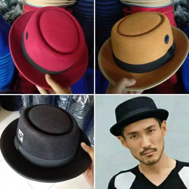 Jual Topi pie hat topi fedora bulat forkpie | Shopee Indonesia