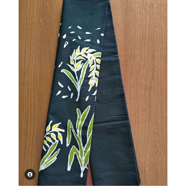 Jual Batik Difabel motif padi simbol kemakmuran warna hitam Indonesia ...