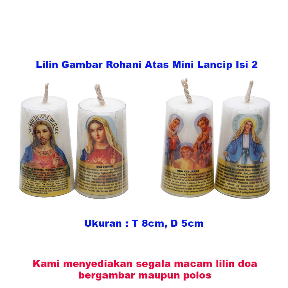 Jual Lilin Misa Altar Gereja Paskah Gambar Rohani Atas Mini Lancip Isi ...