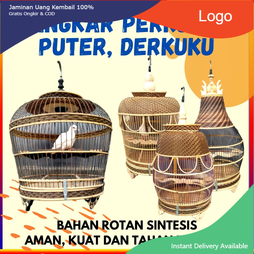Jual SANGKAR BURUNG PERKUTUT DERKUKU PUTER KURUNGAN BURUNG KANDANG ...