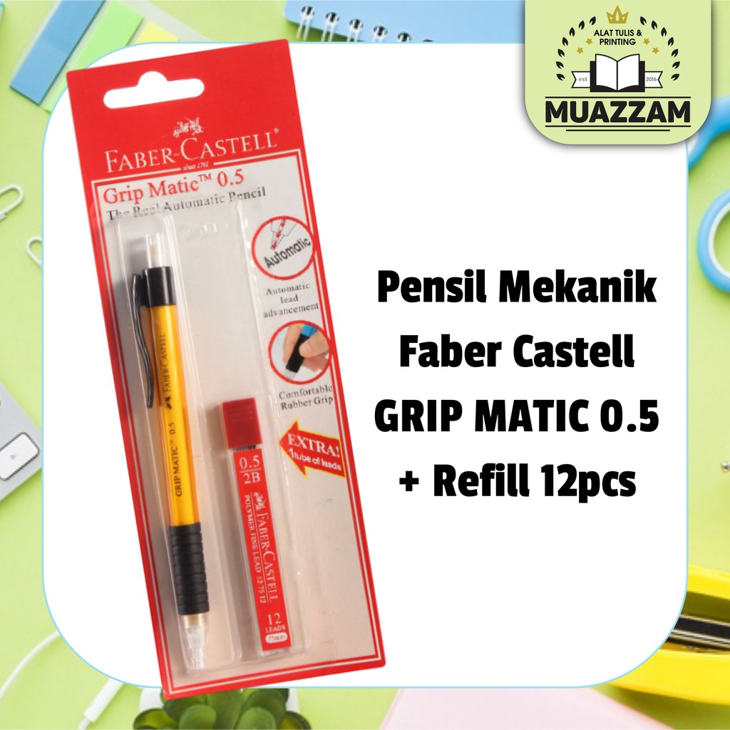 Jual Faber-Castell Pensil Mekanik GRIP MATIC 0.5 + Refill 12pcs ...