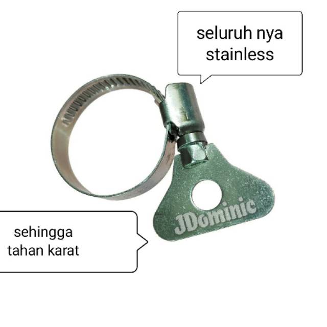 Jual klem stainless steel - water hose clamp klemp selang air besi baja ...