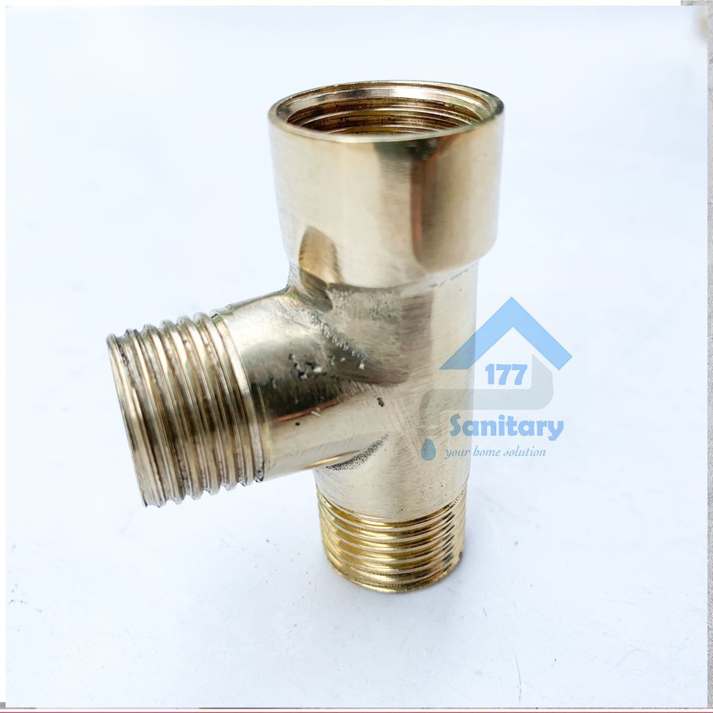 Jual Nepel T KUNINGAN 1/2 TLLD-naplel tee kran air T fitting pipa sambungan pipe selang kloset ...