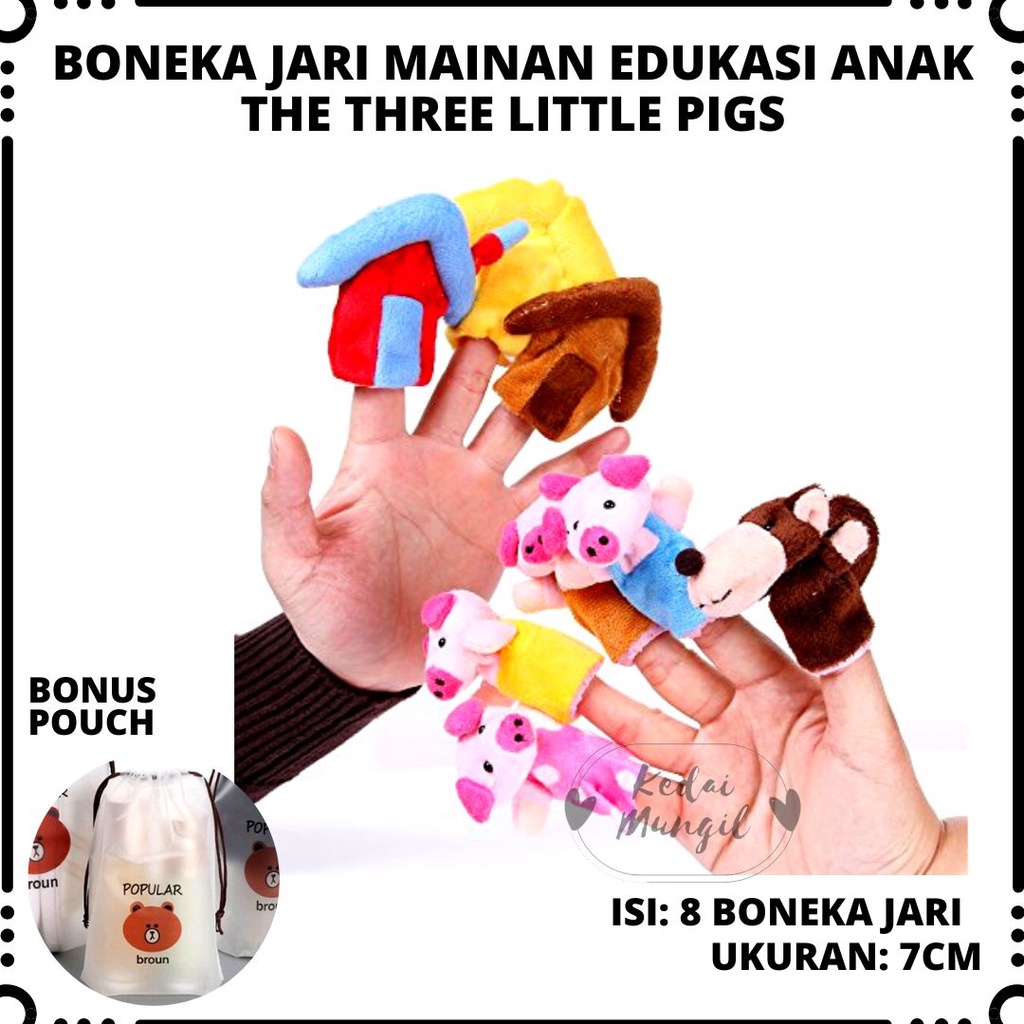 Jual Boneka Jari: Three Little Pigs (bonjar/finger puppet 3 Babi Kecil ...