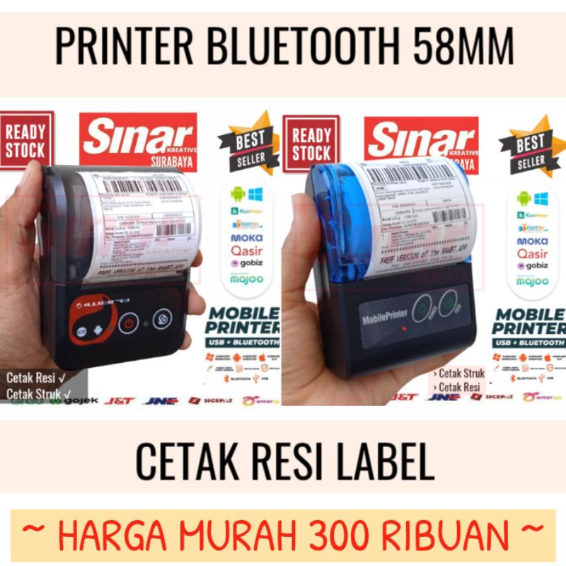 Jual PRINTER BLUETOOTH MINI 58MM IWARE MP-58II dan MP-58 CETAK RESI LABEL DAN STRUK KASIR ...