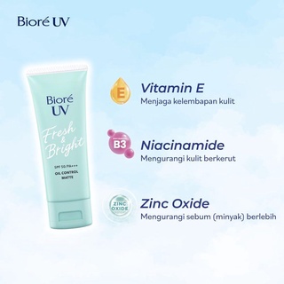 Jual Biore UV Fresh & Bright | Oil Control Matte Sunscreen SPF 50+ PA ...