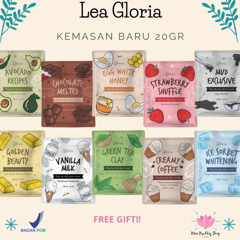 Jual [BPOM] Masker Lea Gloria 20gr Kemasan Baru | Shopee Indonesia