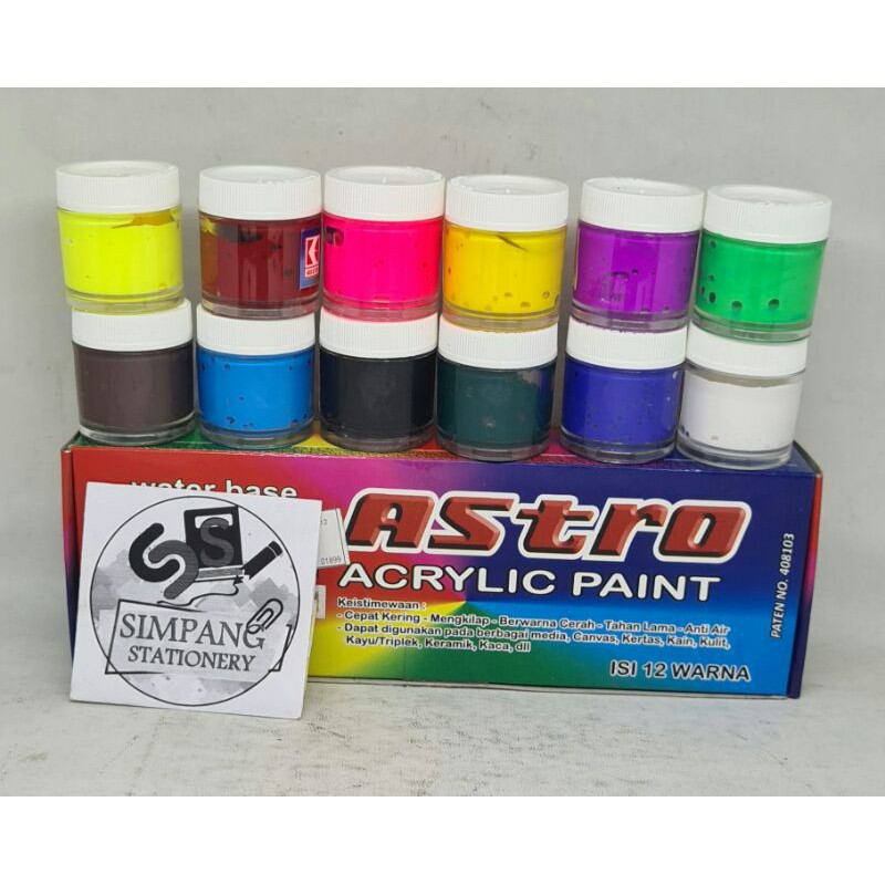 Jual Cat Akrilik Astro Mini 12warna | Shopee Indonesia