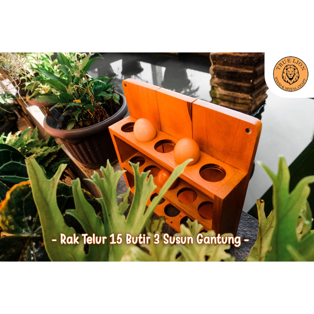 Jual RAK TELUR BAHAN KAYU MAHONI 3 SUSUN 15 LUBANG/TEMPAT PENYIMPANAN ...