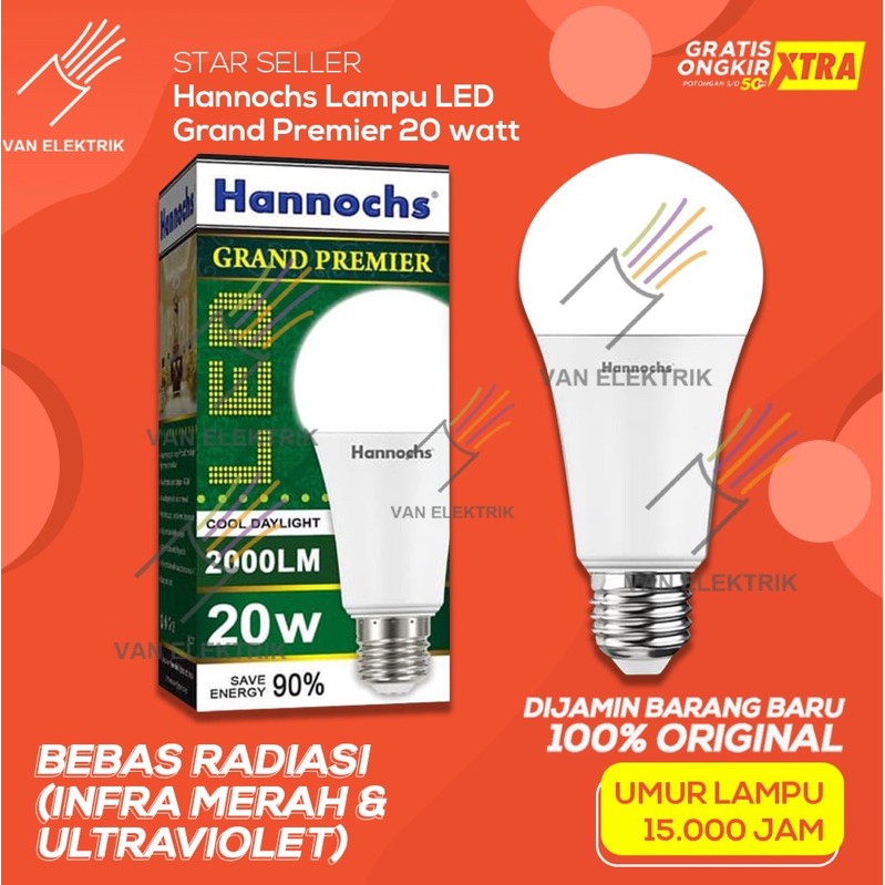 Hannochs - Lampu LED Grand Premier - 20 watt - cahaya Putih Bola Lampu ...
