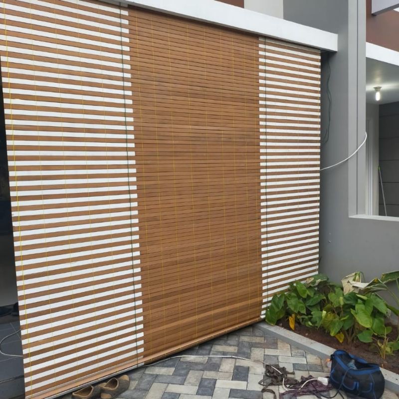 Jual kerey tirai kayu merantih motip | Shopee Indonesia