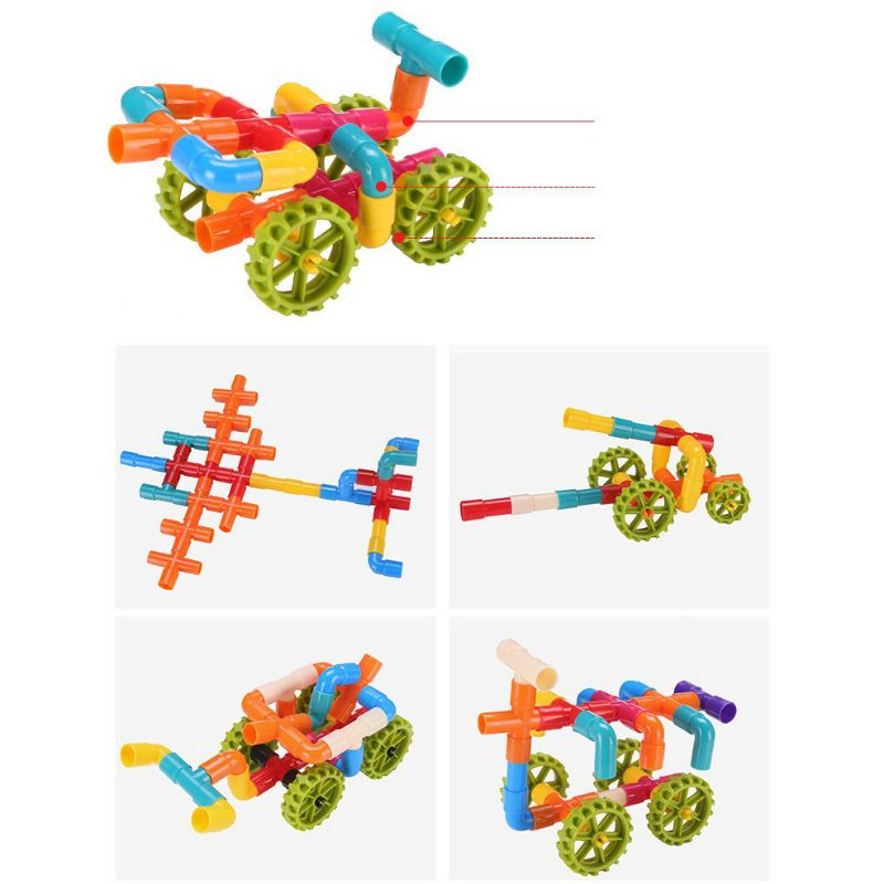 Jual Mainan edukasi brick model pipa isi 48pcs dan 76 pcs, Pipe bricks ...