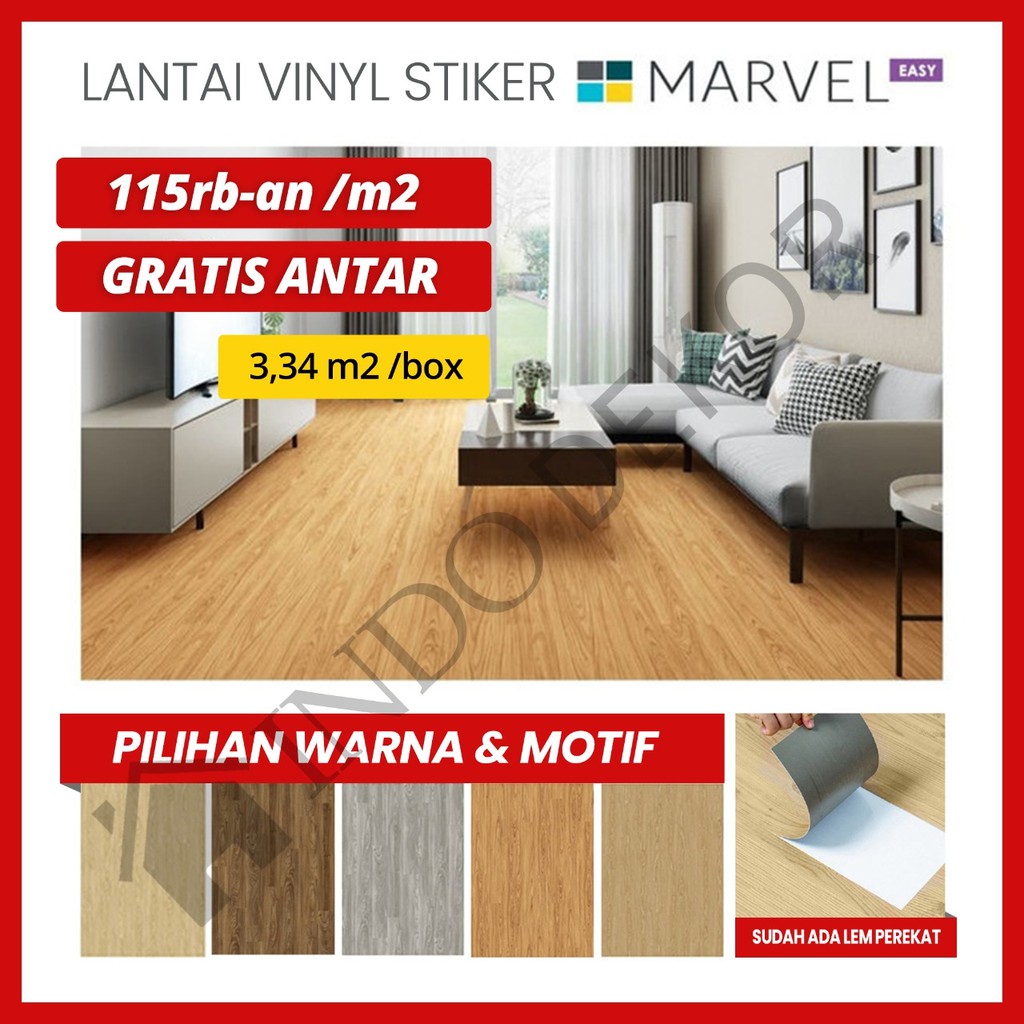 Jual Vinyl Sticker Murah MARVEL KOREA 2MM Lantai Kayu Vinyl lantai ...