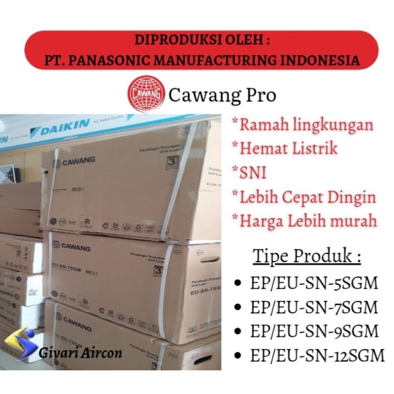 Jual AC CAWANG PRO 3/4 PK STANDAR R32 TEKNOLOGI JEPANG EP/EU-SN-7SGM ...