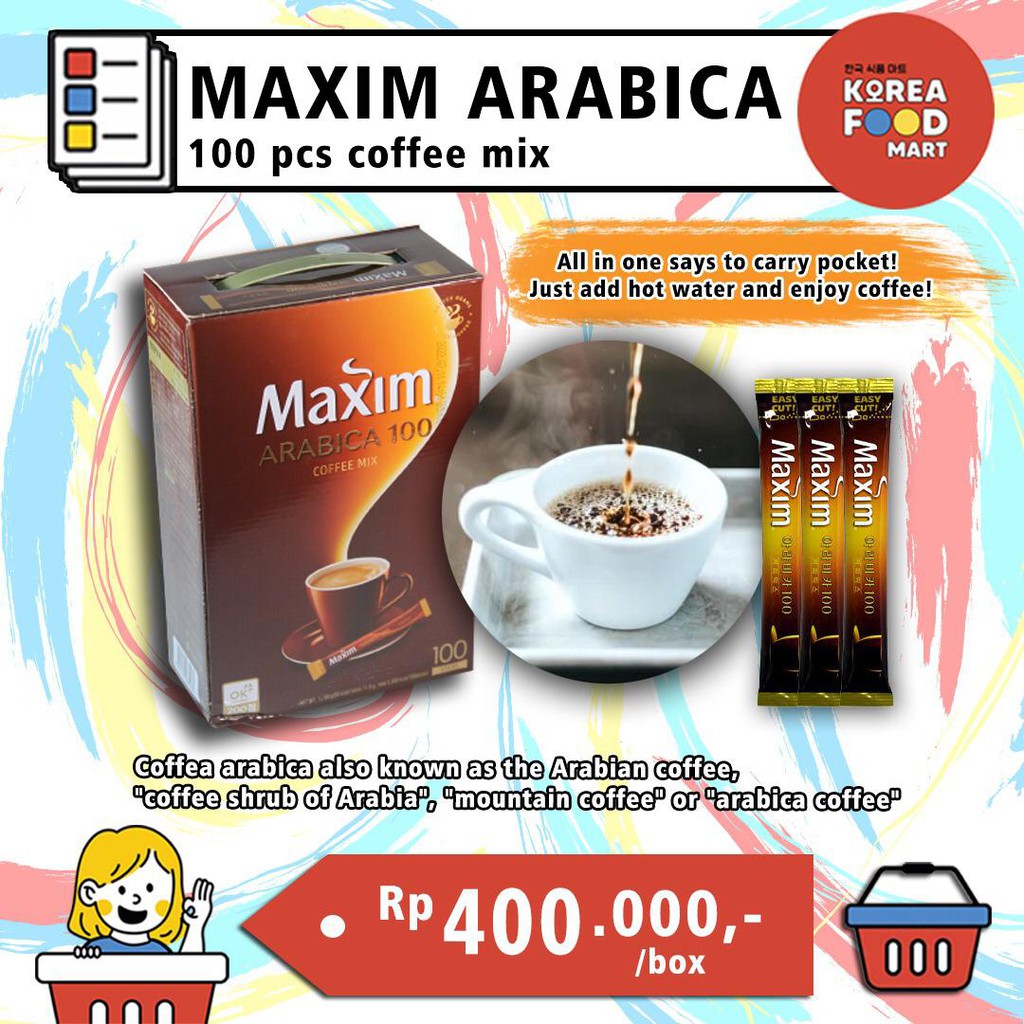 Jual MAXIM ARABICA 100 COFFEE MIX 100 SACHET / KOPI INSTAN KOREA ...
