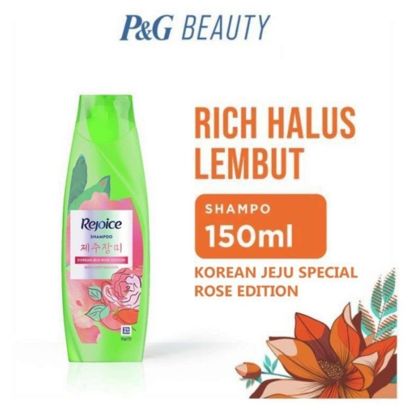Jual REJOICE RICH SOFT SMOOTH KOREAN JEJU ROSE EDITION SHAMPO 150ML | Shopee Indonesia