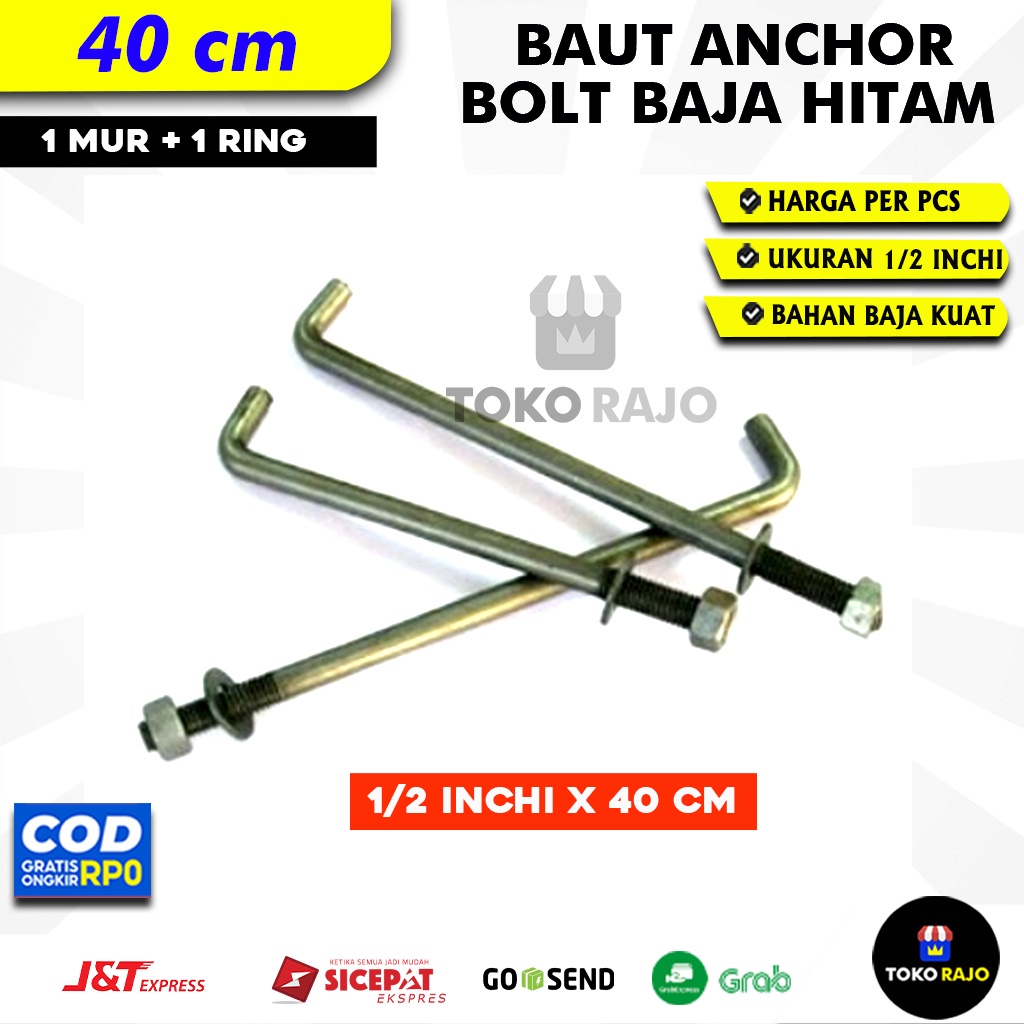 Jual BAUT ANCHOR ANGKUR L BAJA HITAM BETON 1/2 INCHI Indonesia|Shopee ...