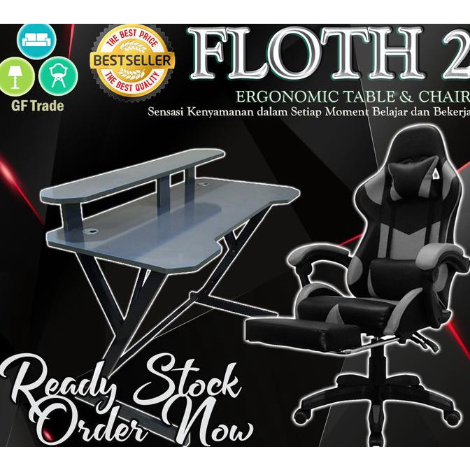 Jual Meja Gaming Kursi Gaming Floth Set 2 Series (Dalam Kota) | Shopee ...