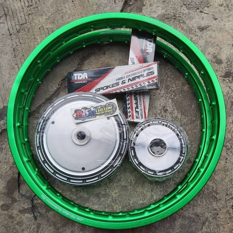 Jual PAKETAN VELG MIO SOUL FINO NOUVO VELG JINFEI HIJAU JARI JARI TDR CROOM TROMOL ORIGINAL ...