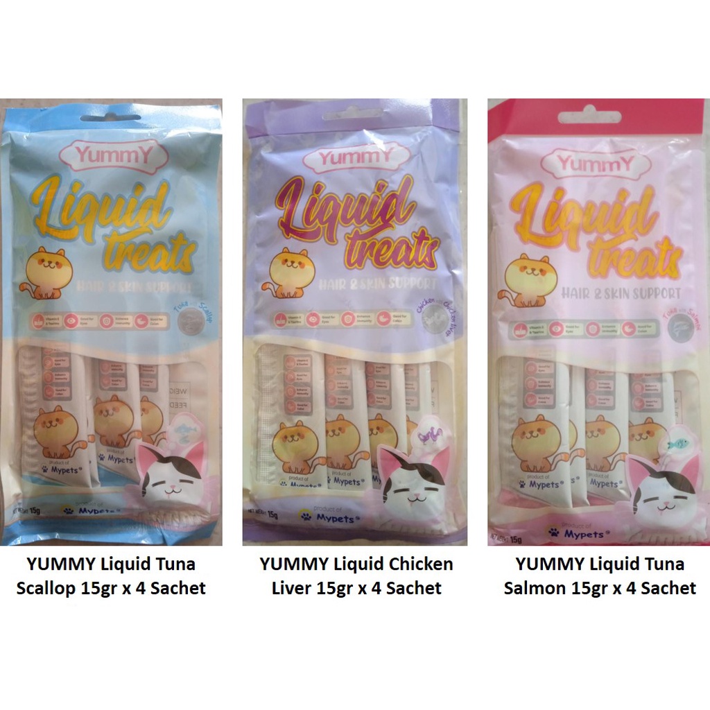 Jual YUMMY Snack Liquid Treats 15gr X 4 sachet | Shopee Indonesia