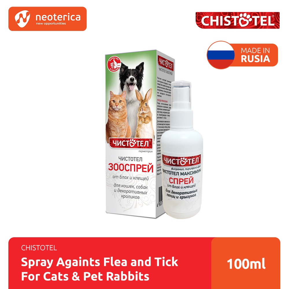 Jual Chistotel Spray Againts Flea & Tick for cats & pet rabbits 100ml ...