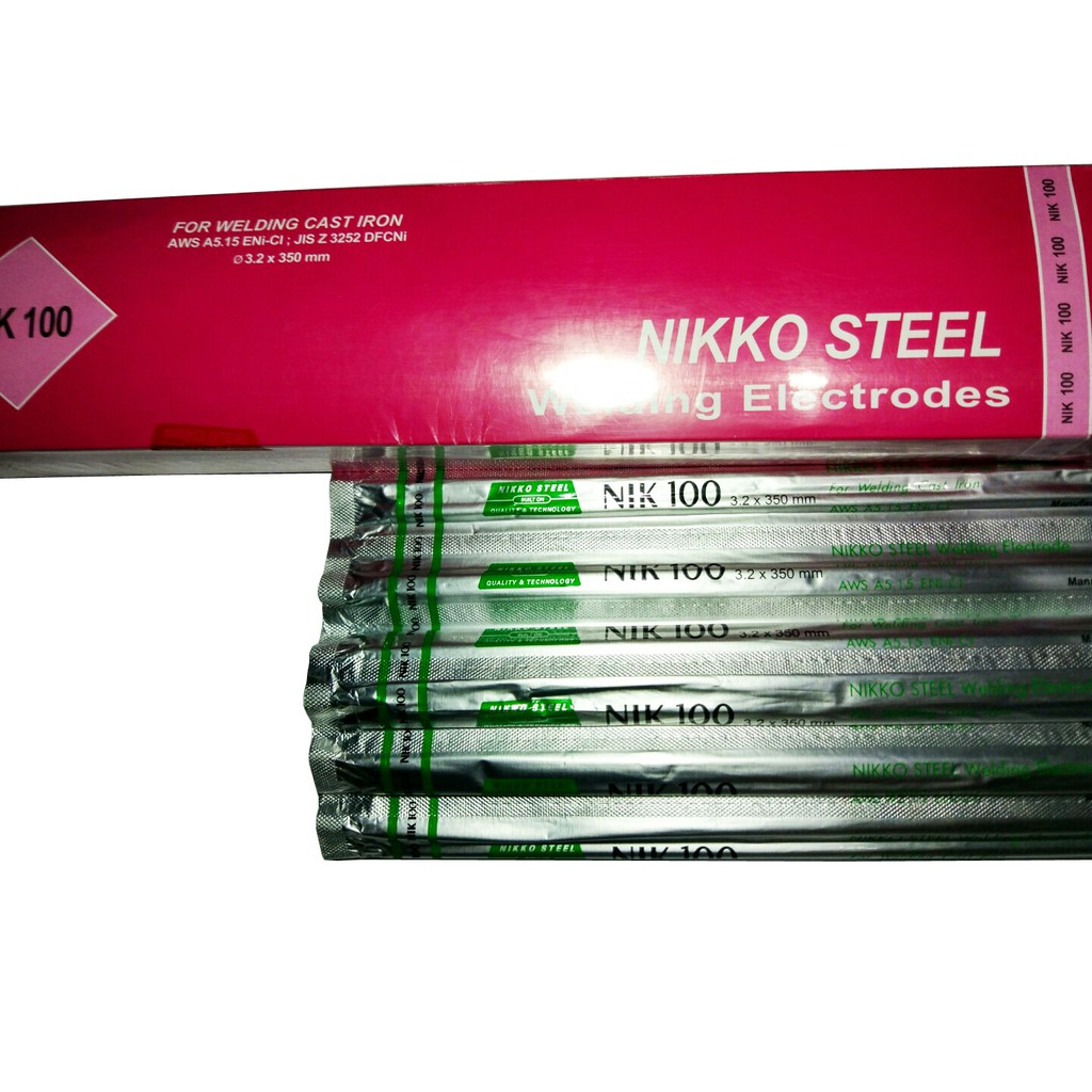 Jual Kawat las Nikkosteel Cast iron & Cor Ancuran type NIK-100 ukuran 3.2mm Indonesia|Shopee ...