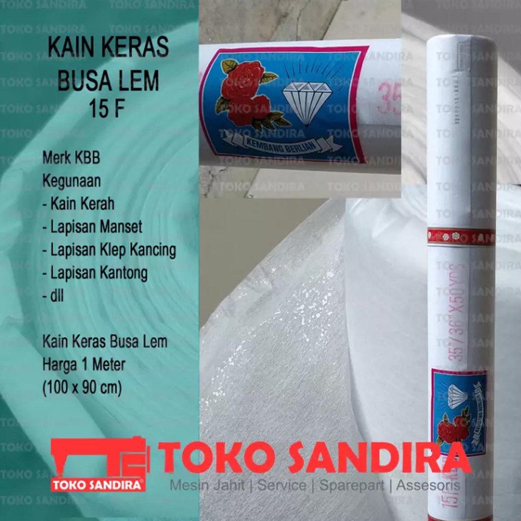 Jual KAIN KERAS BUSA LEM 15F MERK KBB - HARGA 1 METER | Shopee Indonesia