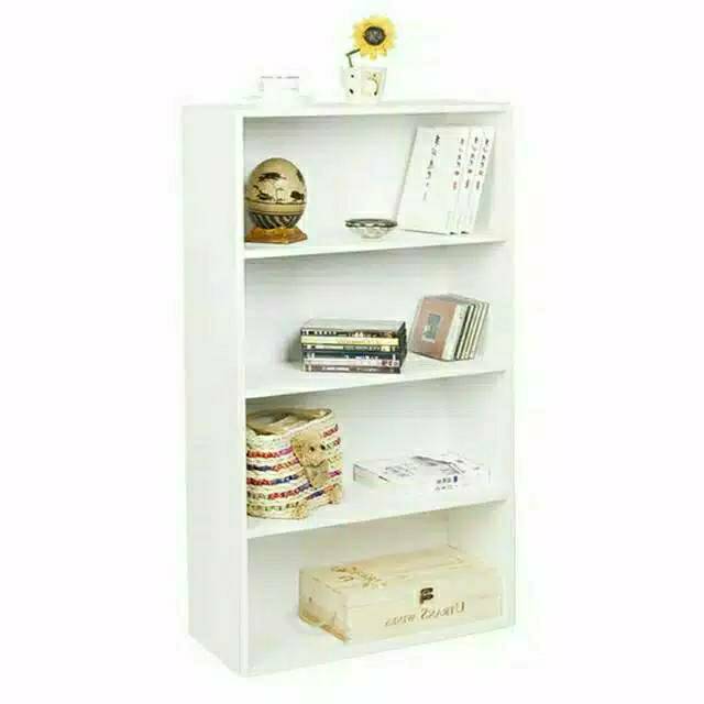 Jual Rak buku 4 tingkat funika susun 4 kayu rak serbaguna minimalis ...