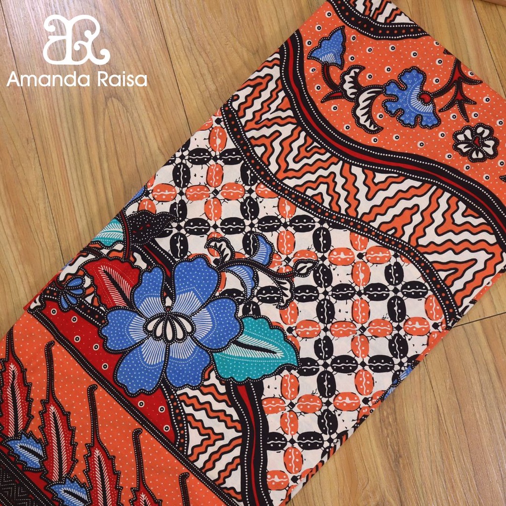 Jual Kain Batik Meteran Potongan Motif Kawung - Oranye | Shopee Indonesia