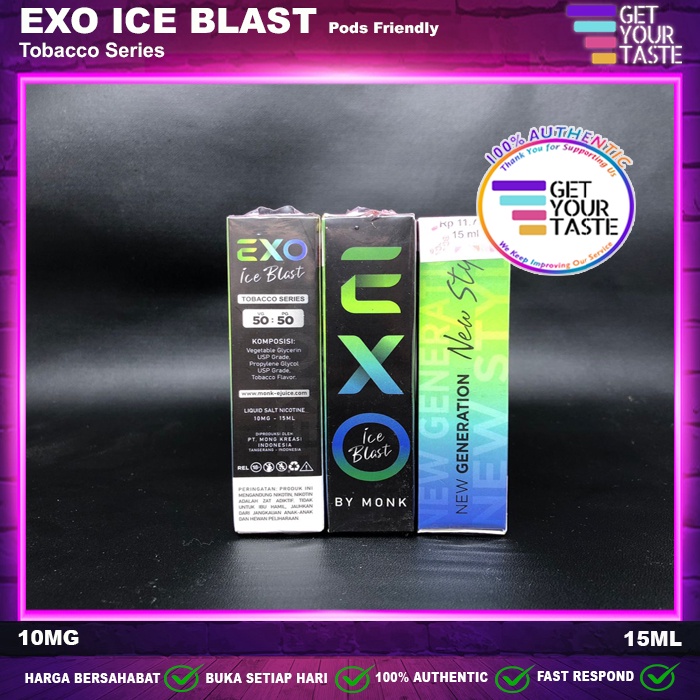 Jual Liquid EXO Ice Blast 15ML Salt Tobacco Series Pods Friendly by ...