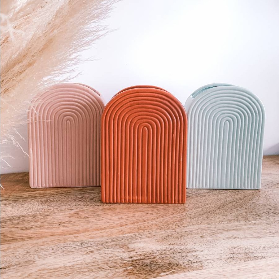 Jual Ceramic Gatsby Vase | Ceramic Rainbow Vase | Arch Vase | Vas ...