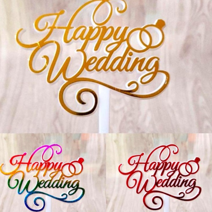 Jual TOPER HAPPY WEDDING / TOPER PERNIKAHAN / TOPER KUE TART / TOPER ...
