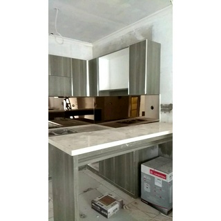 Jual Backdrop kitchen set kaca cermin warna Bronze Indonesia|Shopee ...