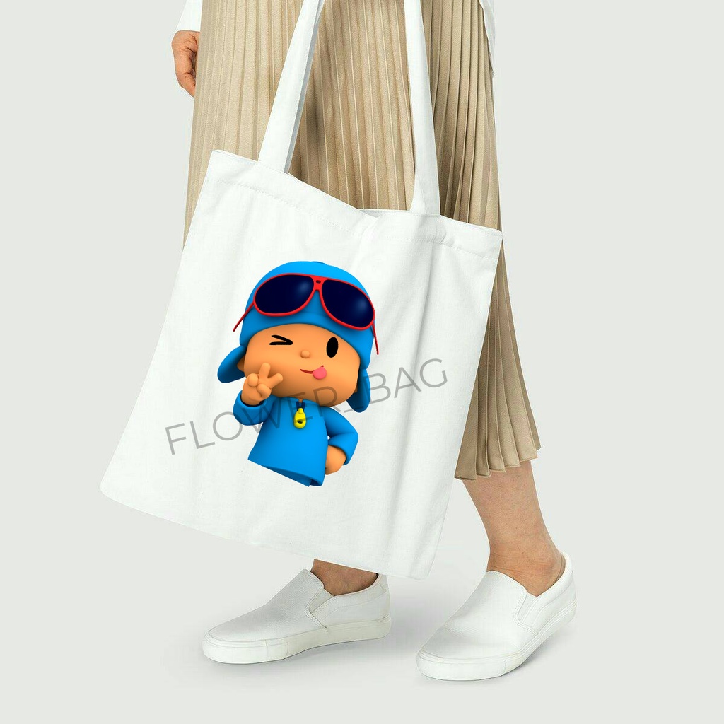 Jual TOTE BAG KANVAS / TOTE BAG WANITA / TOTE BAG HELLO POCOYO ...