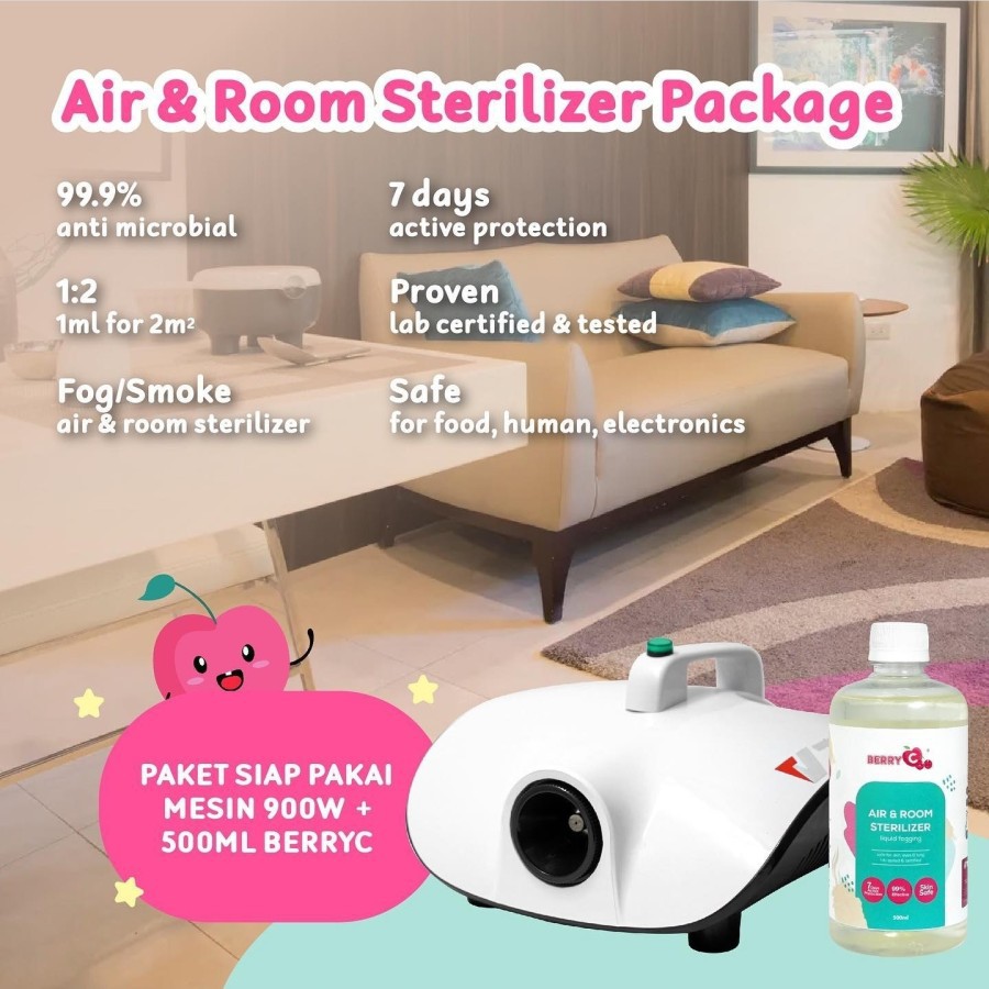 Berry C Fogging Air & Room Sterilizer Machine Plus Liquid BerryC Air ...