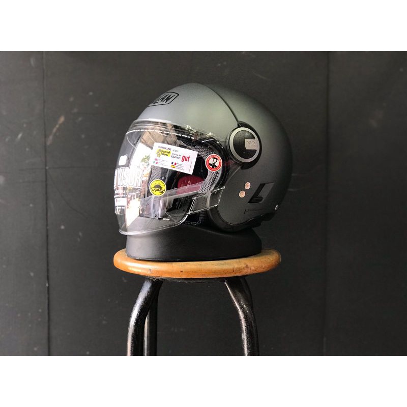 Jual Helm Motor Half Face Nolan N21 Visor Classic Flat Vulcan Grey | Shopee Indonesia