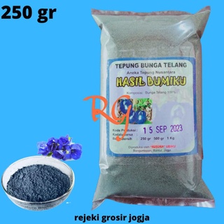 Jual Tepung Bunga Telang Organik murni kemasan 250 GRAM/Bubuk Bunga ...