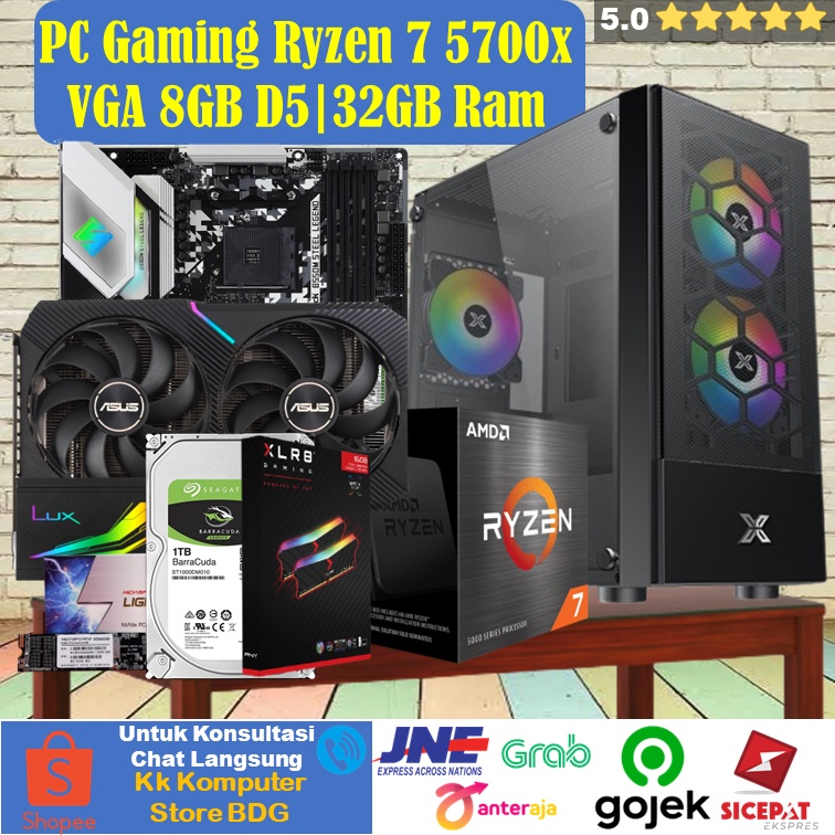 Jual PC CPU RAKITAN GAMING AMD RYZEN 7 5700X | RTX 3050 8GB | 256GB M2 ...