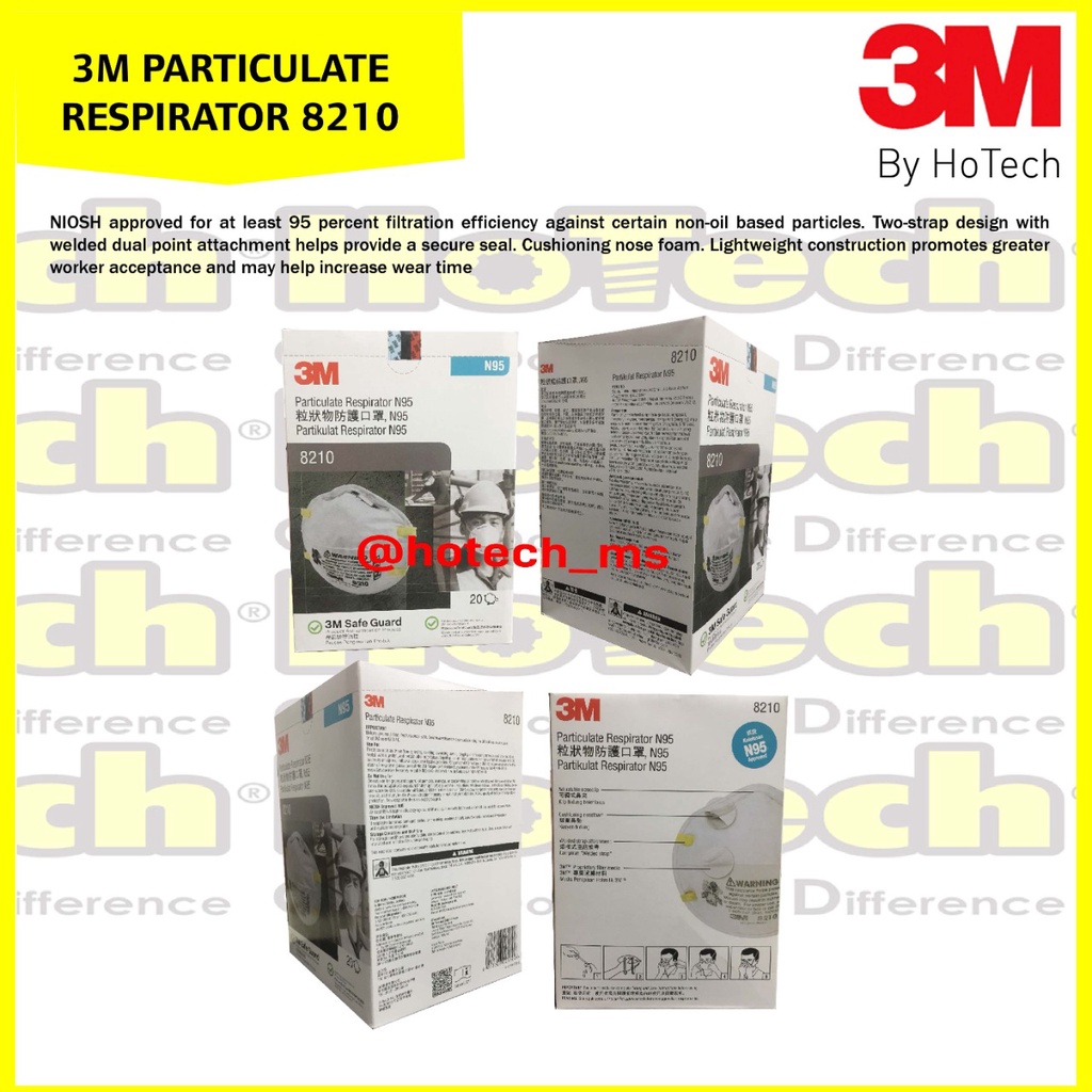 Jual Masker 3M 8210 N95 PARTICULATE RESPIRATOR ORIGINAL | Shopee Indonesia