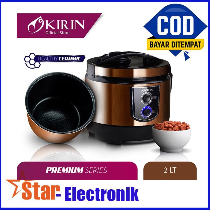 Jual KIRIN KRC 390 Rice Cooker 3in1 Kapasitas 2 Liter PANCI KERAMIK - GOLD Indonesia|Shopee ...