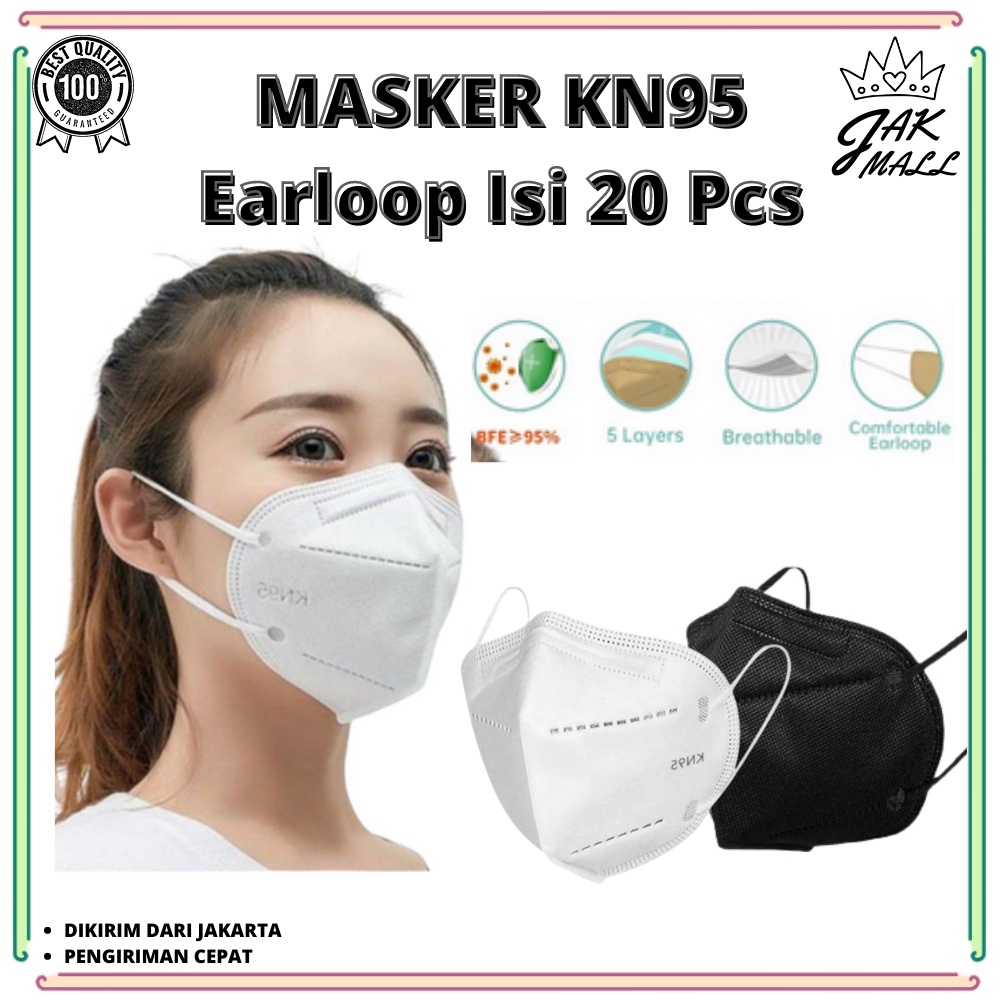 Jual Masker KN95 Earloop Disposable Mask Isi 20Pcs JM | Shopee Indonesia