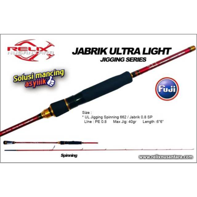 Jual Joran Relix Nusantara Jabrix Spinning 662 UL Jigging | Shopee ...