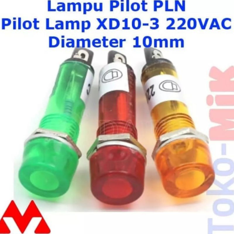Jual lampu Indikator panel listrik AC 220V Body Plastik pilot lamp ...