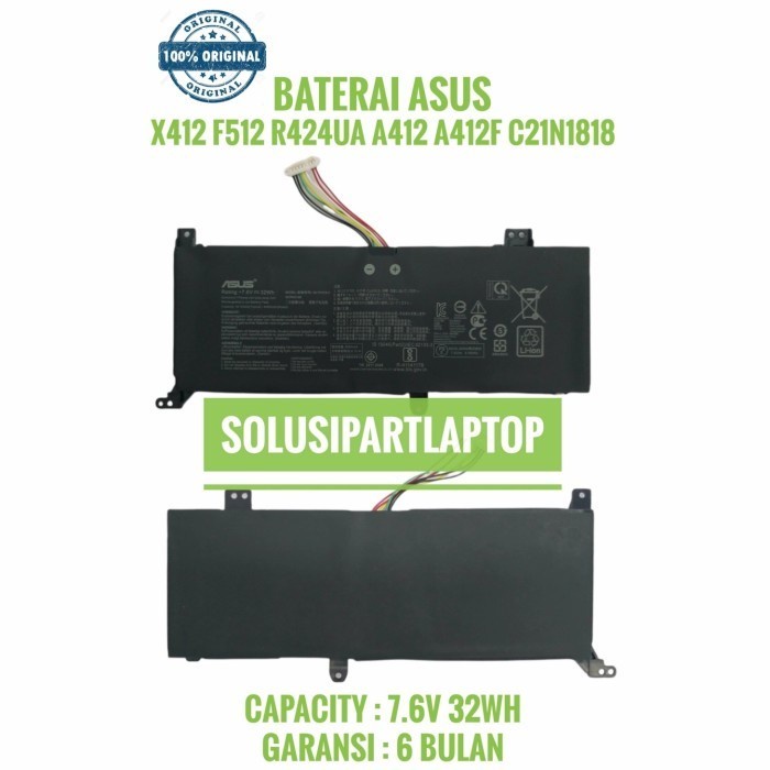 Jual Original Baterai Asus C21N1818 VivoBook X412 A412 F512 R424UB Y4100FA | Shopee Indonesia
