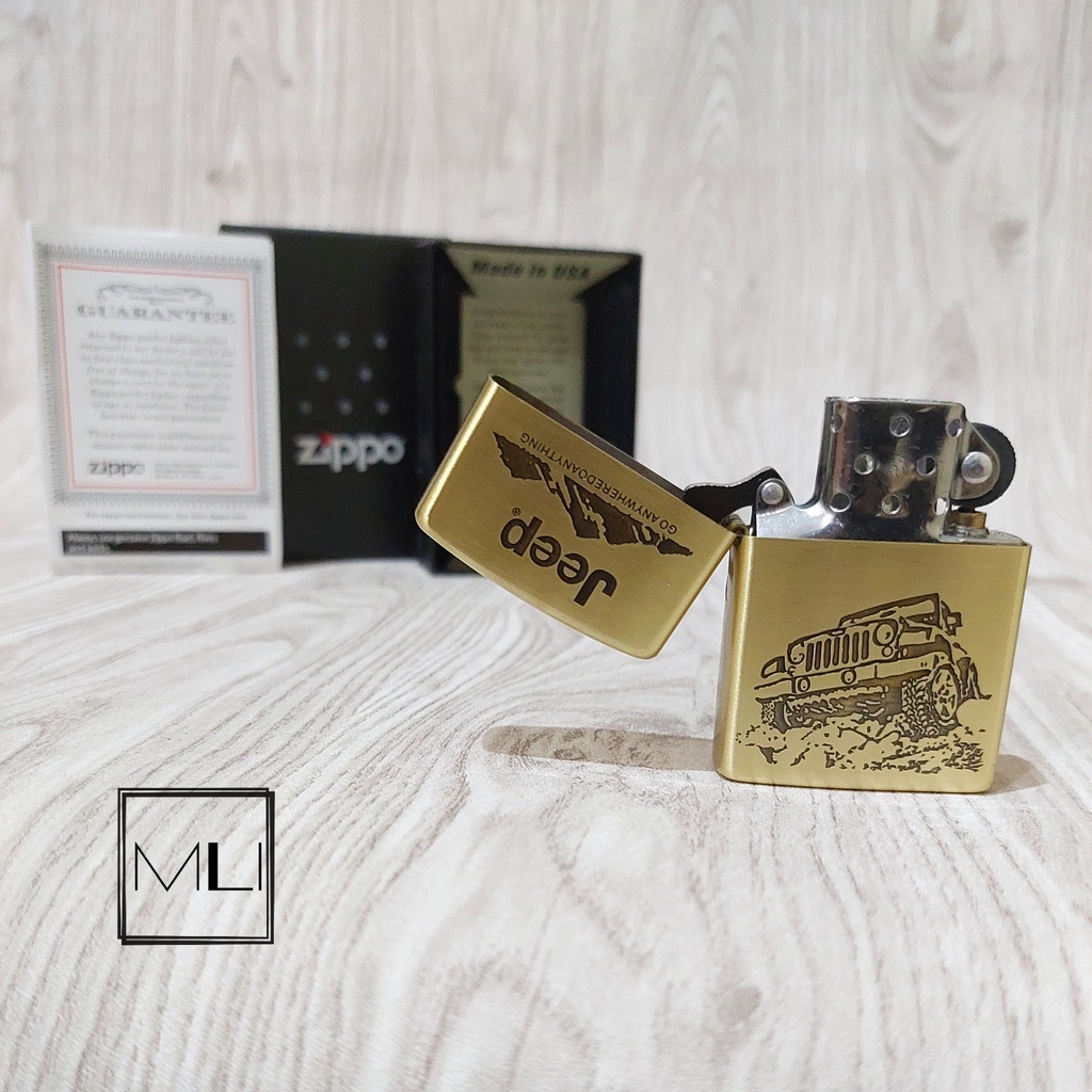 Jual Zippo Gold Matte Grafir Jeep Super Premium Lighter Original Limited | Shopee Indonesia